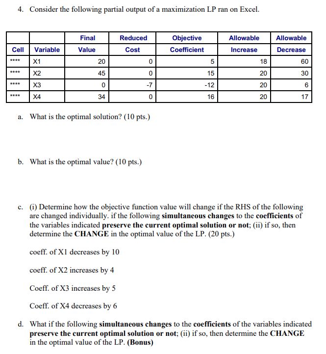 Solved 4. Consider the following partial output of a | Chegg.com