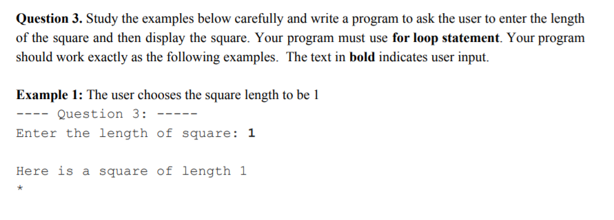 Solved Question 1. Study the examples below carefully and | Chegg.com