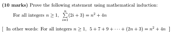 Solved (10 marks) Prove the following statement using | Chegg.com