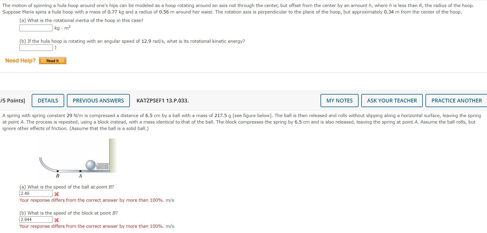 Solved The motion of spinning a hula hoop around one's hips | Chegg.com
