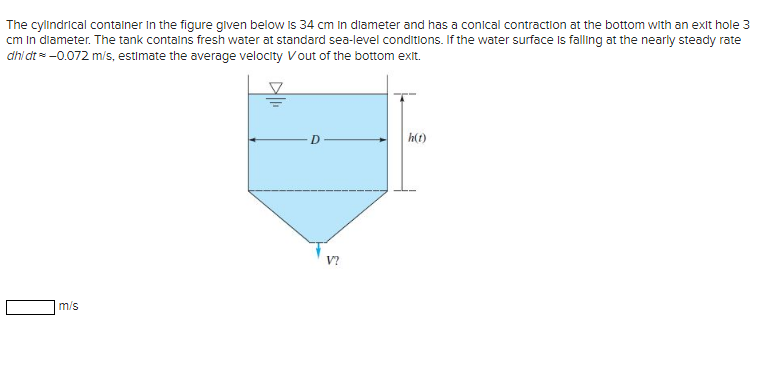 Solved The cylindrical container in the figure given below | Chegg.com