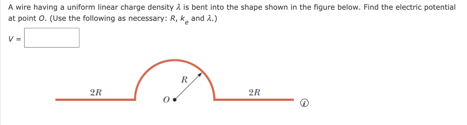 Solved A wire having a uniform linear charge density λ is | Chegg.com