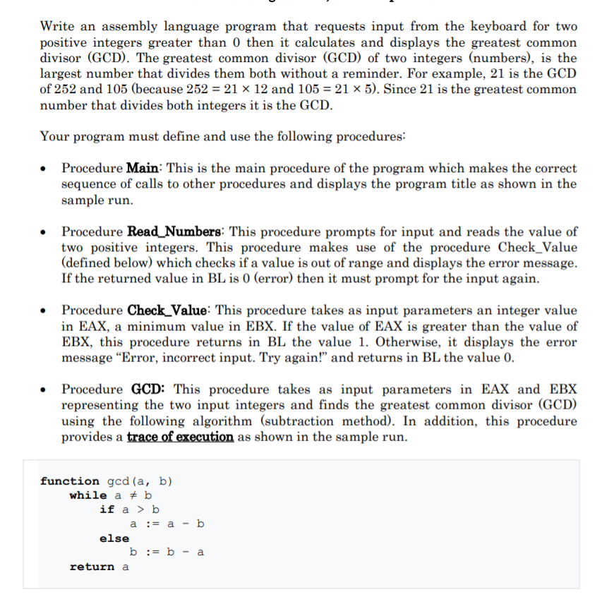 Solved Write an assembly language program that requests | Chegg.com