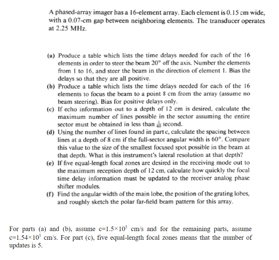A phased-array imager has a 16-element array. Each | Chegg.com