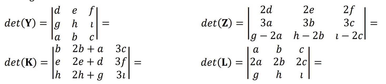 Solved If 𝑑𝑒𝑡(𝐗) = 10 for the matrix, calculate the | Chegg.com