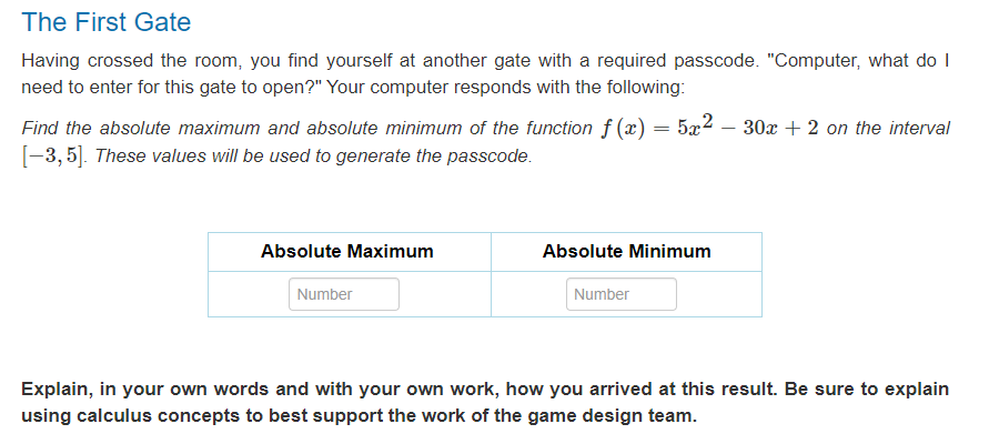 Solved The First Gate Having crossed the room, you find | Chegg.com