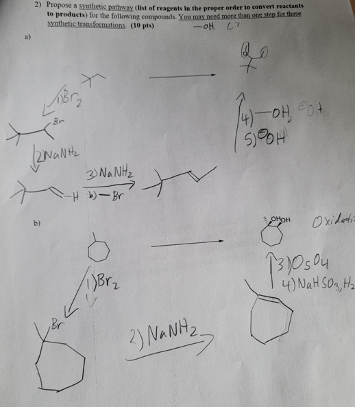 Solved 2 Propose A Synthetic Pathway List Of Reagents In