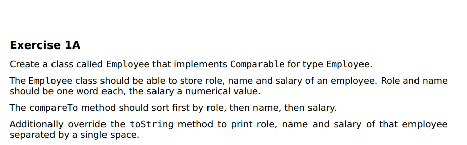 Solved Create a class called Employee that implements | Chegg.com