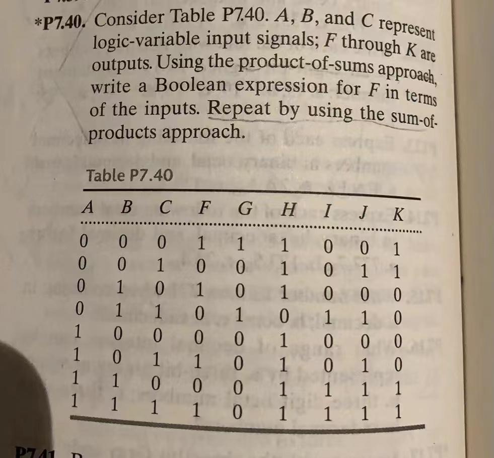 Solved *P7.40. Consider Table P7.40. A, B, and C represent | Chegg.com