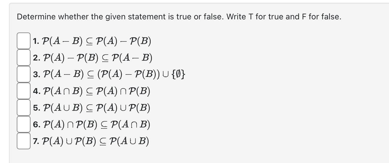 Solved Determine whether the given statement is true or | Chegg.com