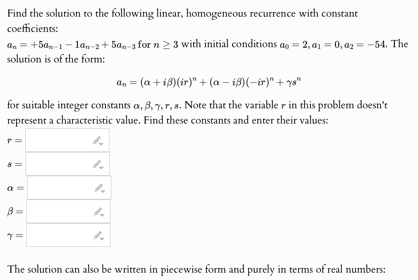 Solved by an EXPERT Find the solution to the following linear, | Chegg.com