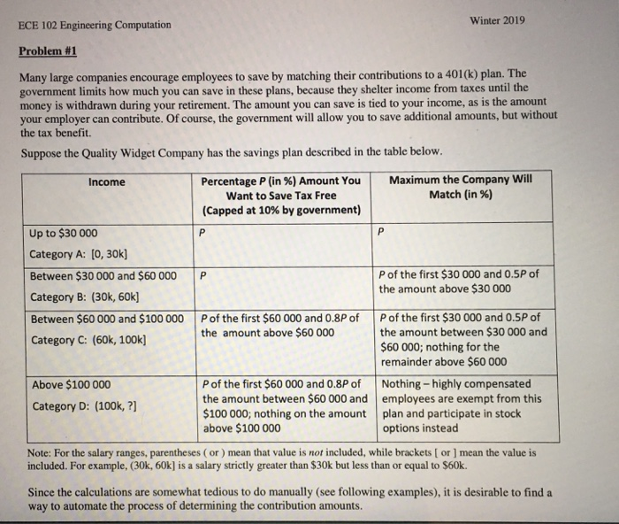 Solved Winter 2019 ECE 102 Engineering Computation Problem | Chegg.com