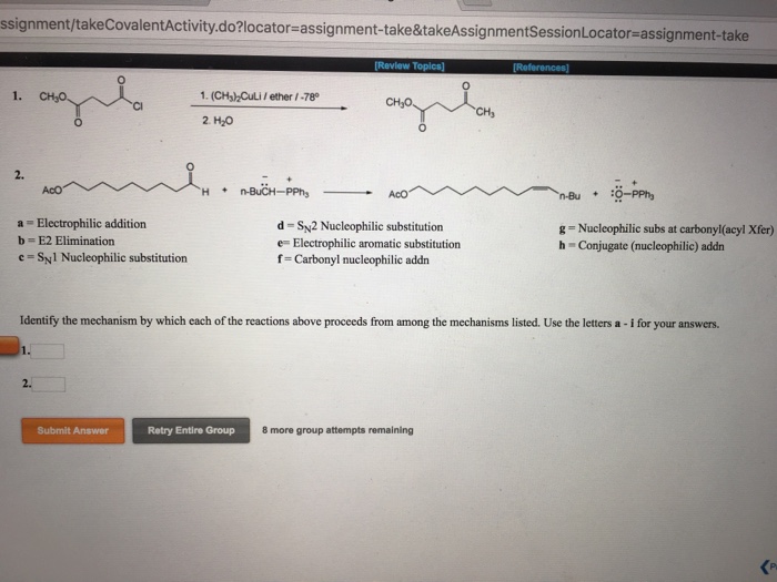 Solved Identify the mechanism by which each of the reactions | Chegg.com