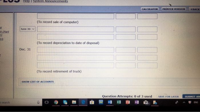 Solved S Help i System Announcements CALCULATOR PRINTER | Chegg.com