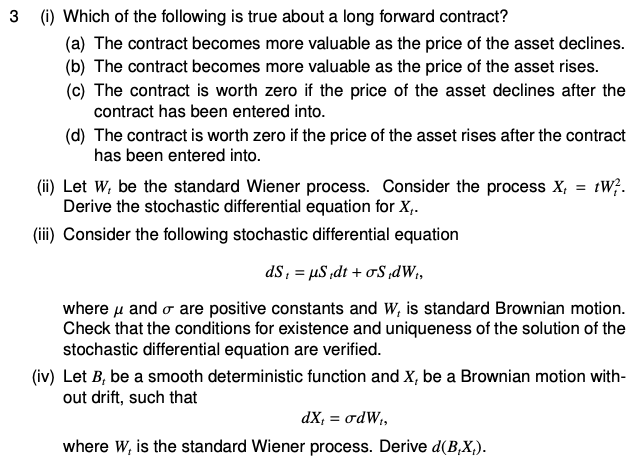 Solved 3 (i) Which of the following is true about a long | Chegg.com