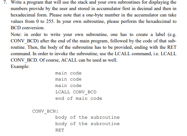 Solved 7. Write a program that will use the stack and your | Chegg.com