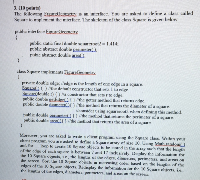 Solved The following FigureGeometry is an interface. You are | Chegg.com