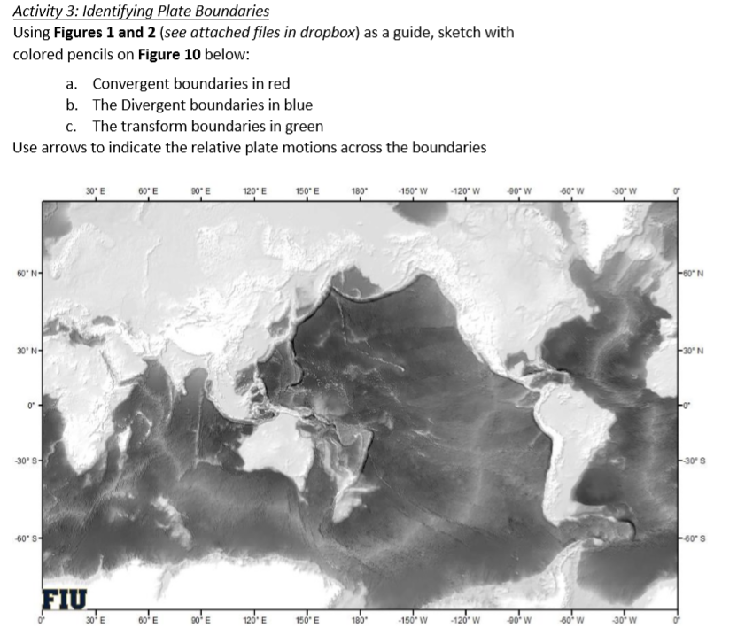 Solved Activity 3: Identifying Plate Boundaries Using | Chegg.com