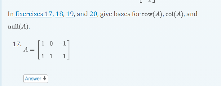 Solved In Exercises 17, 18, 19, and 20, give bases for | Chegg.com