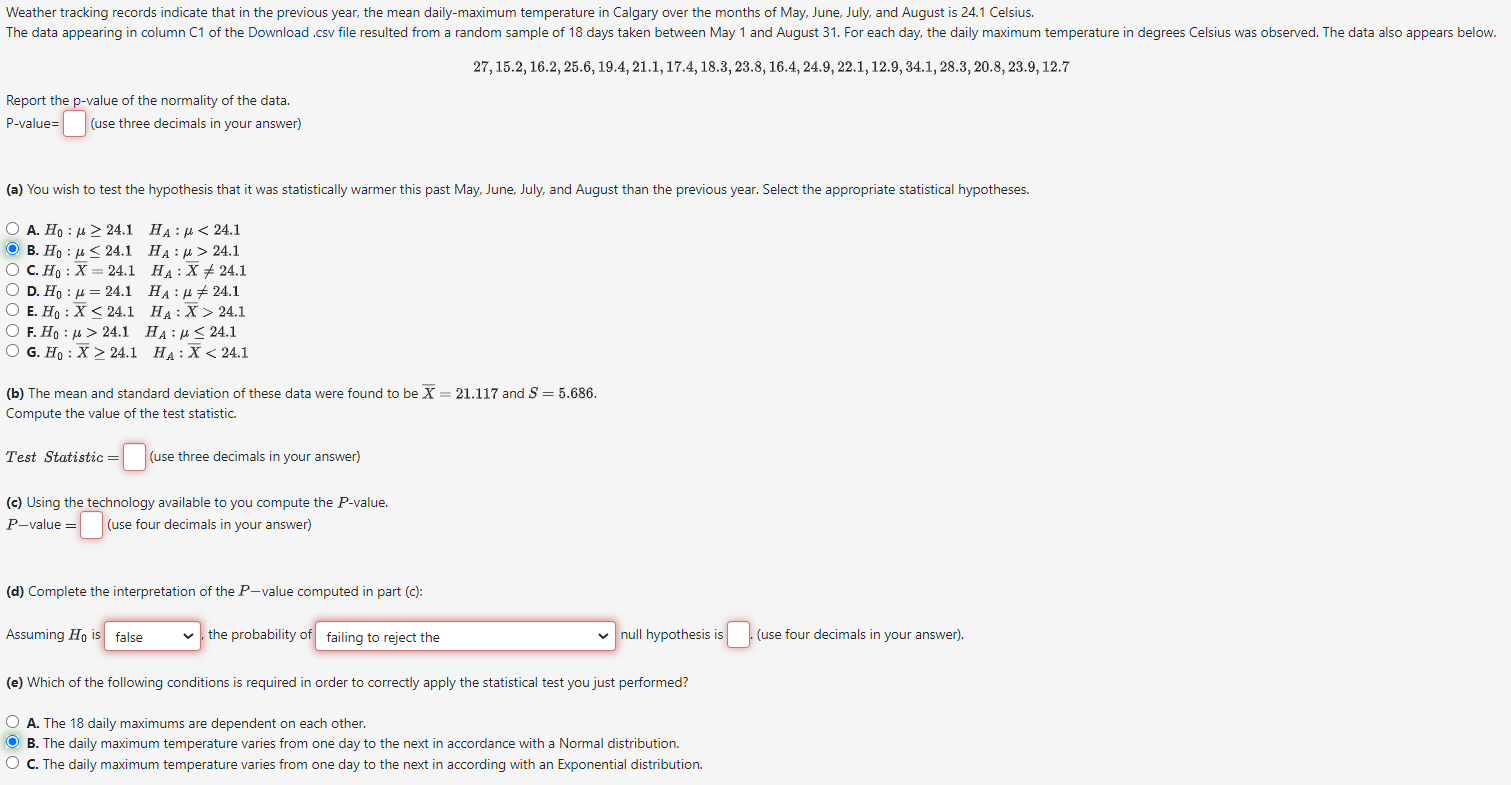 Solved Weather tracking records indicate that in the | Chegg.com