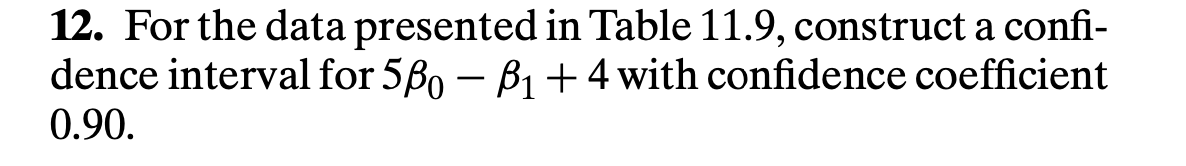 Solved Table 11.9 Data for Exercise 1 i Xi Yi i Xi Yi 1 0.3 | Chegg.com
