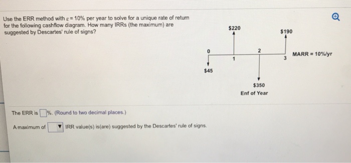 Solved Use the ERR method with ε=10% ﻿per year to solve for | Chegg.com
