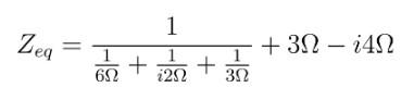Solved Zeq=6Ω1+i2Ω1+3Ω11+3Ω−i4Ω | Chegg.com