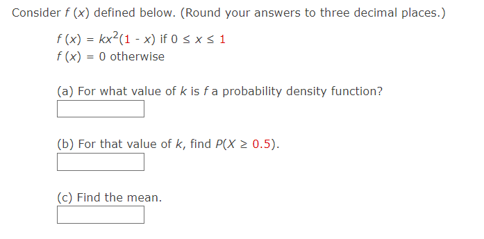 Solved Consider f(x) ﻿defined below. (Round your answers to | Chegg.com