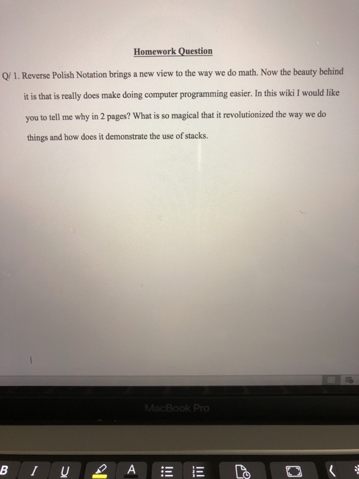 Solved Homework Question Q/ 1. Reverse Polish Notation | Chegg.com