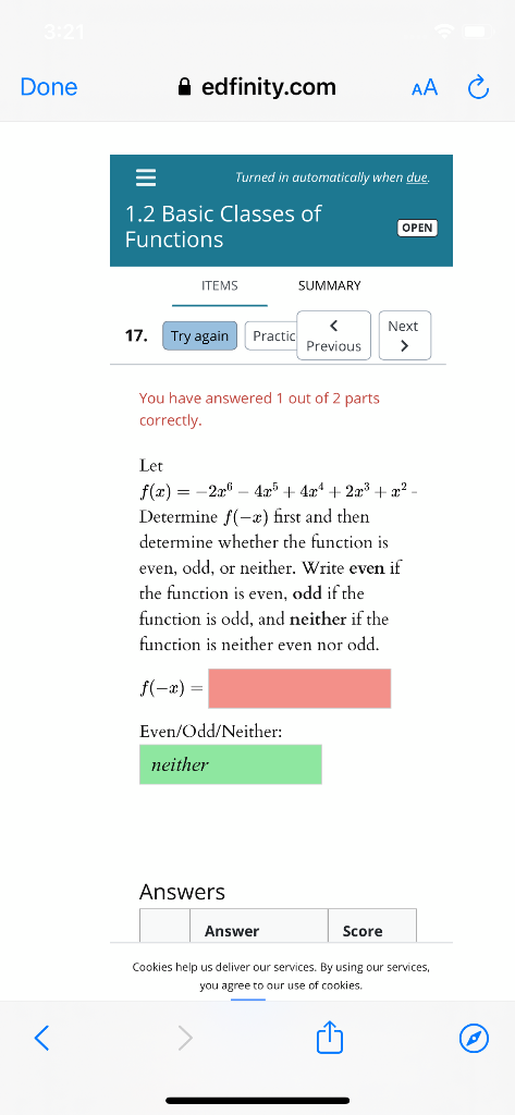 Solved SA Done edfinity.com AA Turned in automatically when | Chegg.com
