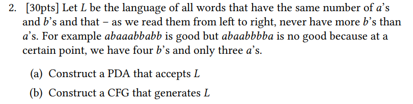Solved In JFLAP with a diagram of PDA and CFG that accepts | Chegg.com