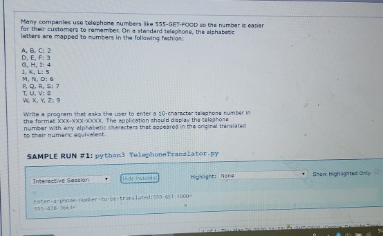 Solved Many companies use telephone numbers like | Chegg.com
