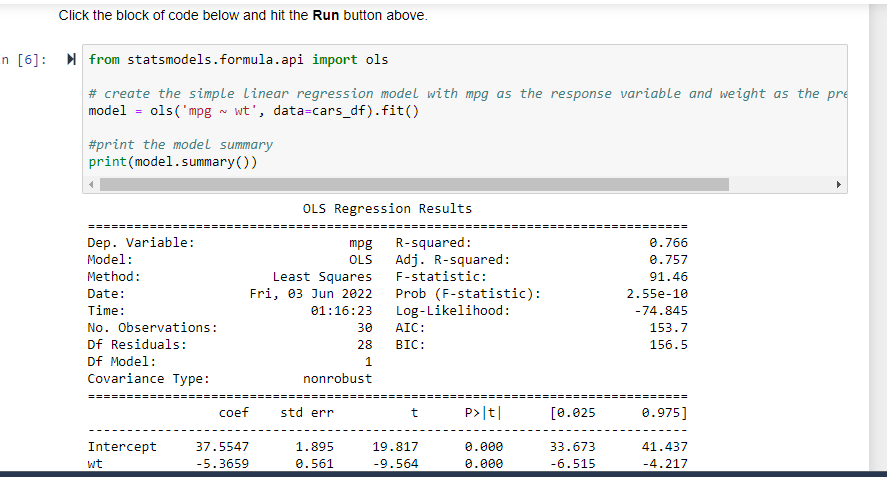 Solved You created a scatterplot of miles per gallon against | Chegg.com