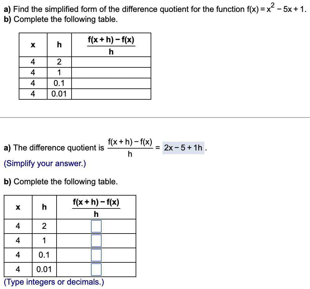 Solved a) Find the simplified form of the difference | Chegg.com
