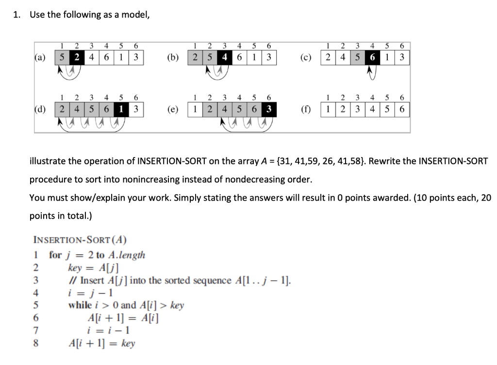 Solved 1. Use the following as a model, 2 3 6 1 2 3 4 5 6 1 | Chegg.com