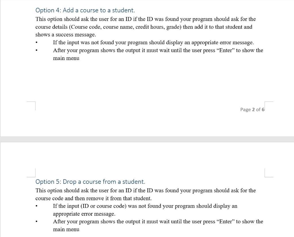 Solved Develop a registration system for students. Each | Chegg.com
