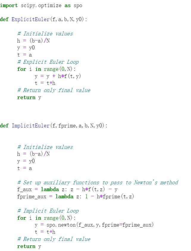 I Have The Code For Explicit And Implicit Euler Now 