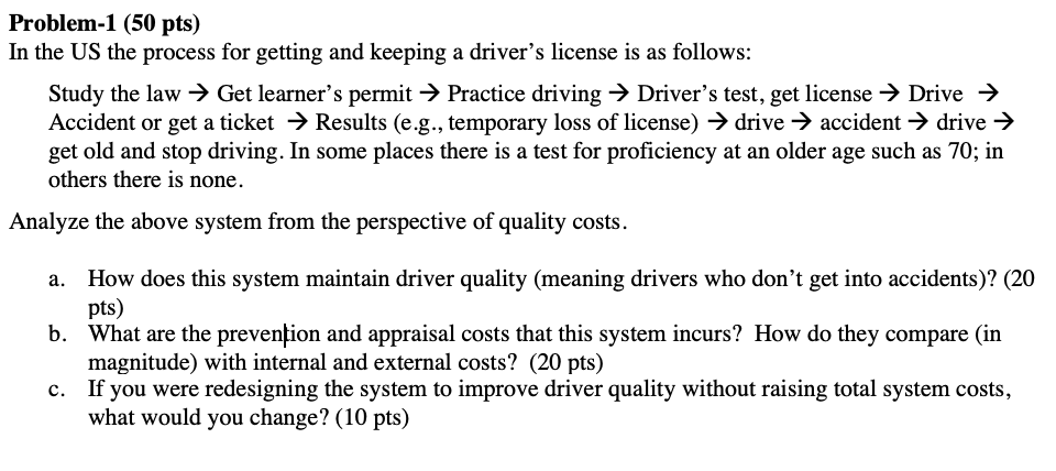 Solved Problem-1 (50 pts) In the US the process for getting | Chegg.com