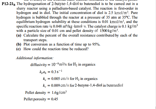 P12-21B The hydrogenation of 2-butyne-1,4-dioi to | Chegg.com