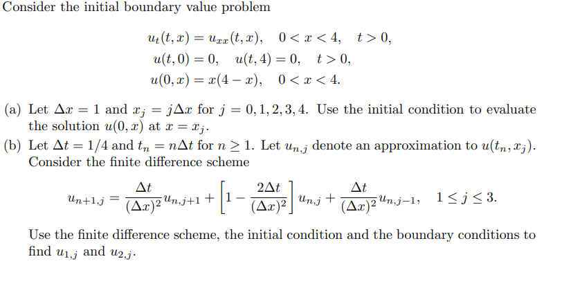 Solved Consider the initial boundary value problem | Chegg.com