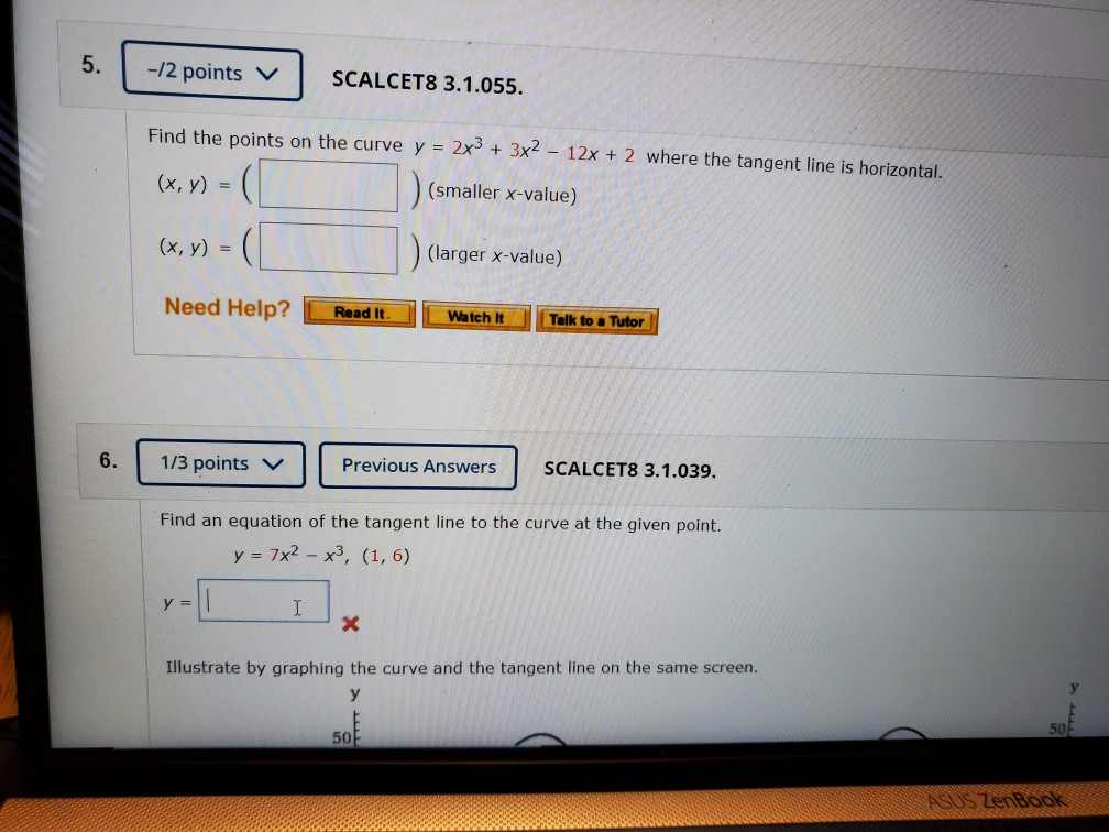 Solved -12 points v SCALCET8 3.1.055. Find the points on the | Chegg.com