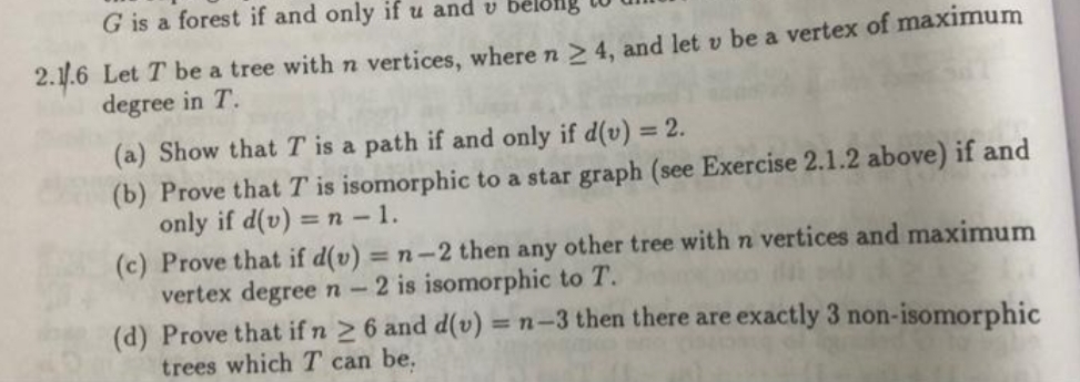 Solved 2.11.6 Let T be a tree with n vertices, where n≥4, | Chegg.com