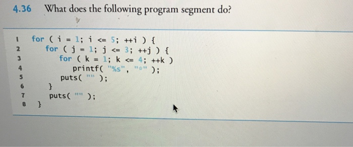 Solved 4.36 What does the following program segment do? 1 | Chegg.com