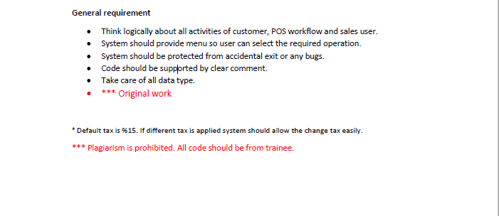 Solved POS System Use python to simulate a point-of-sale | Chegg.com