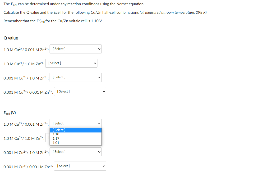 Solved The Ecell can be determined under any reaction | Chegg.com