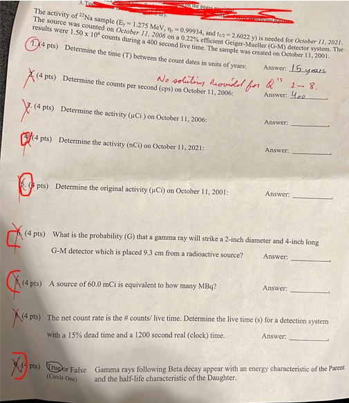 Solved UNITED The activity of ? Na sample (E, = 1.275 MeV, | Chegg.com