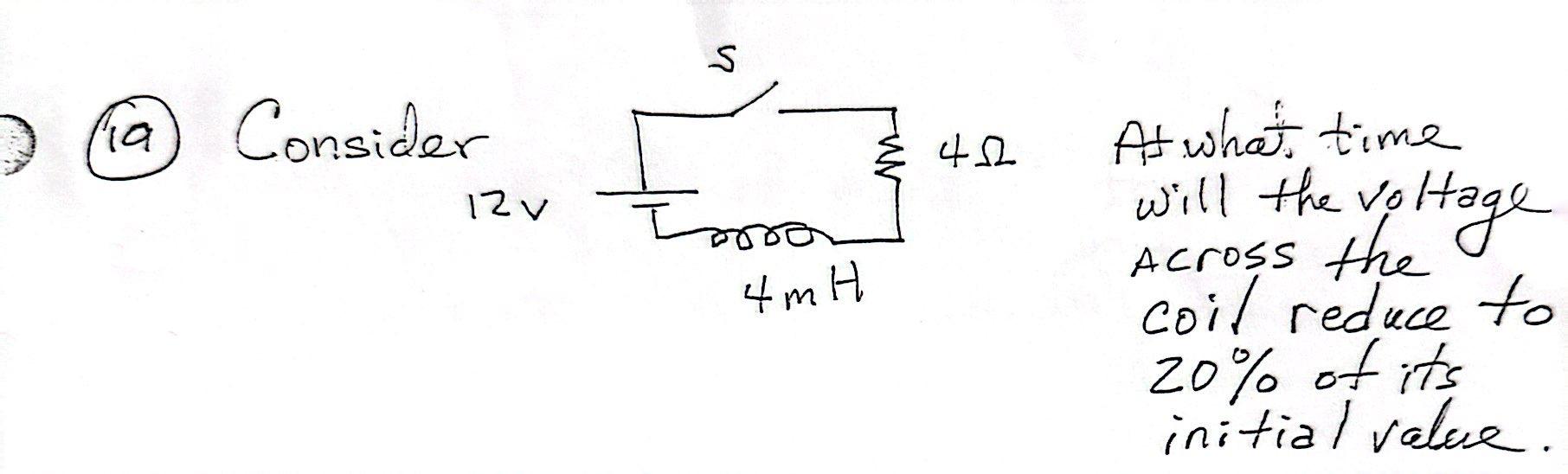 Solved (1a) Conside. At what time will the voltage coil | Chegg.com