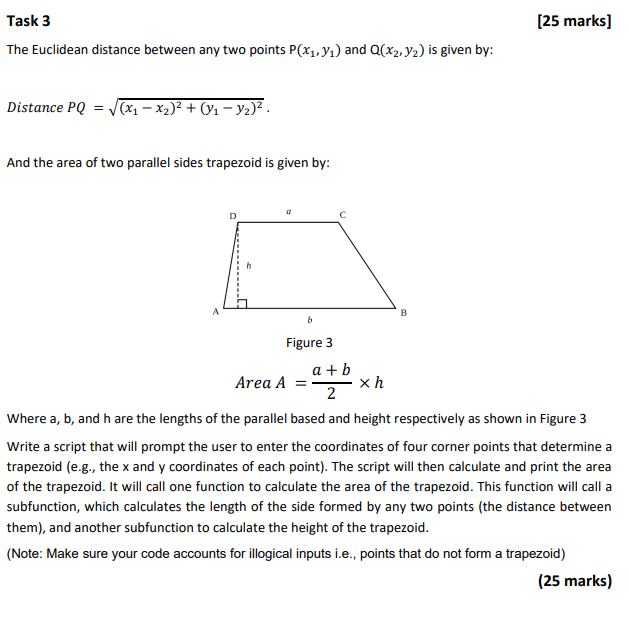 Solved The Euclidean distance between any two points | Chegg.com