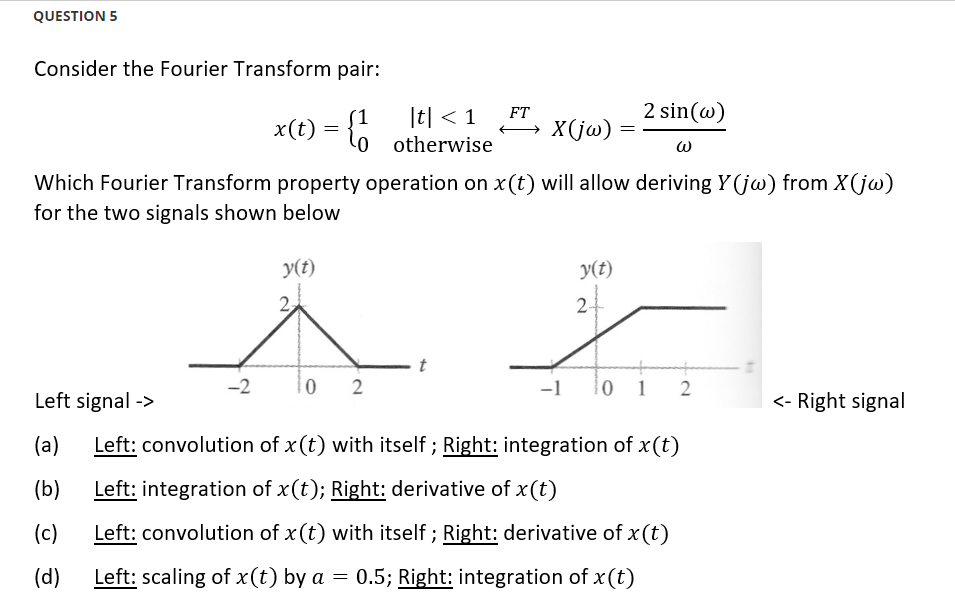 Solved Consider the Fourier Transform pair: Which Fourier | Chegg.com