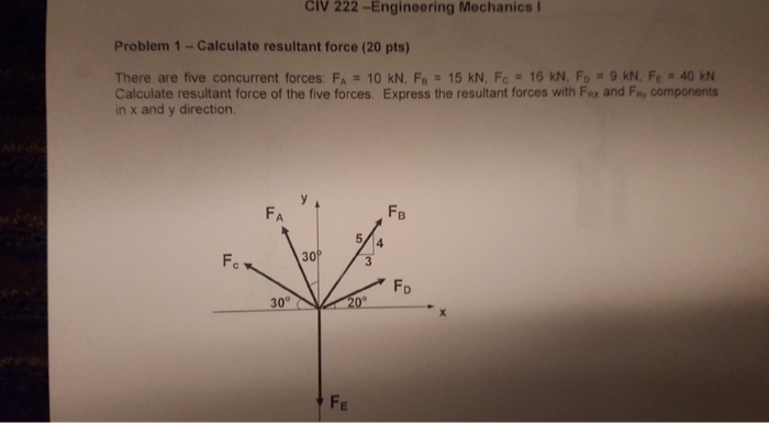 Solved CIV 222-Engineering Mechanics I Problem 1-Calculate | Chegg.com Solved CIV 222-Engineering Mechanics I Problem 1-Calculate | Chegg.com